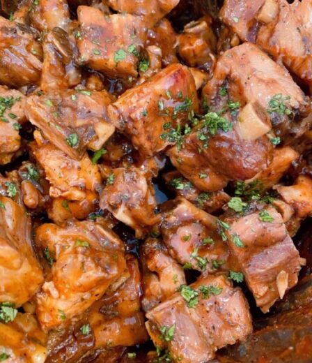 Slow Cooker Apricot BBQ Riblets | Norine's Nest