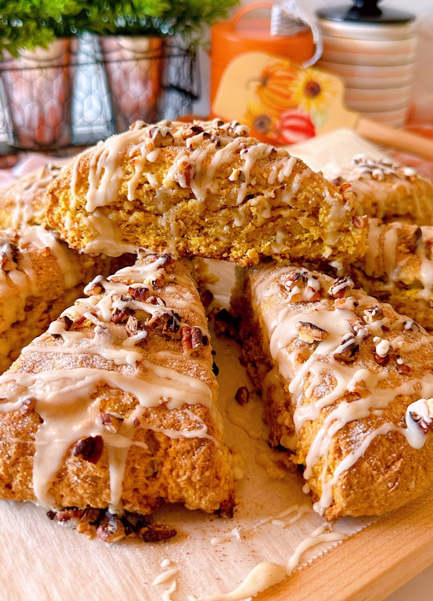 Oatmeal Pumpkin Scones with Maple Glaze | Norine's Nest
