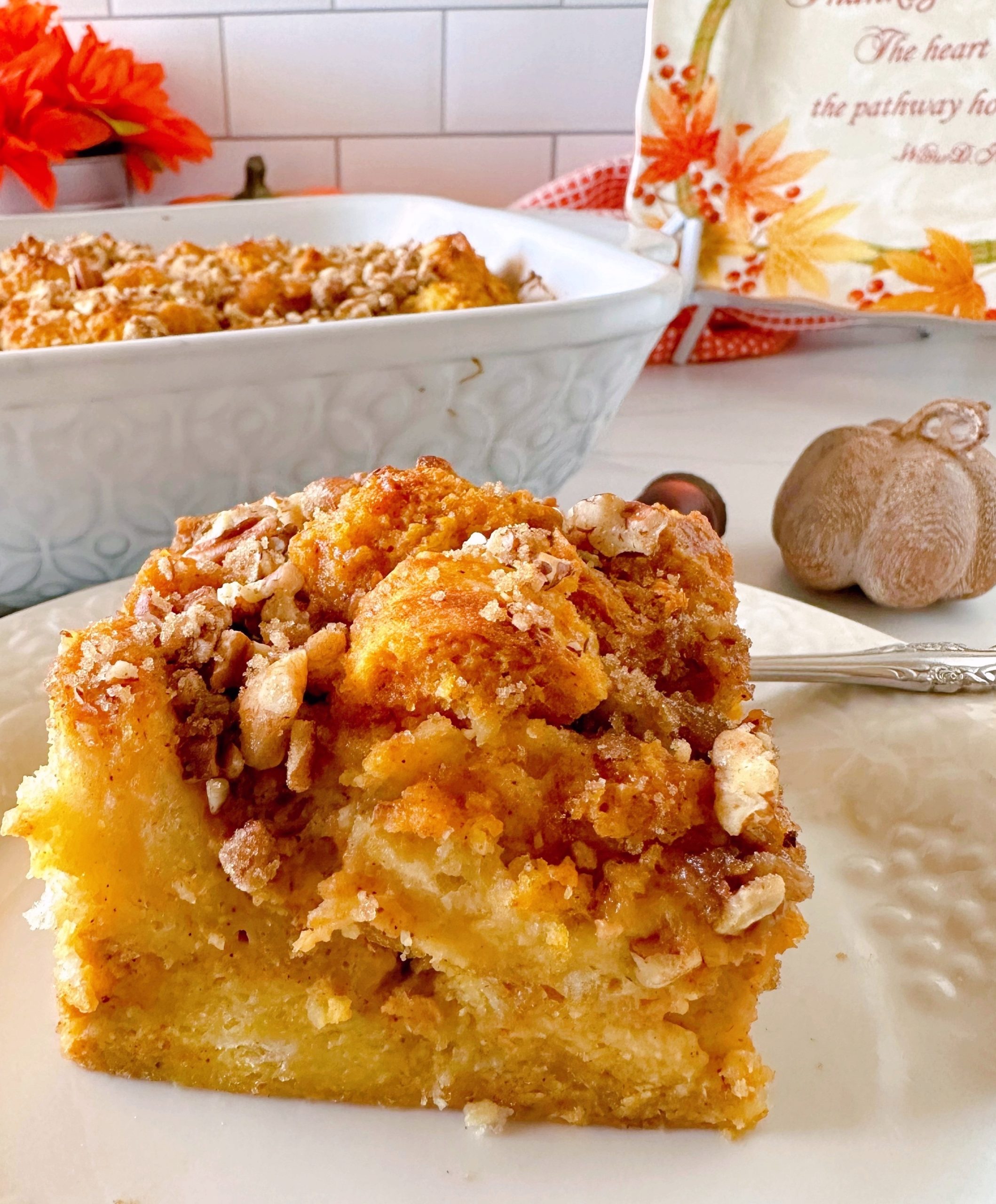 Easy Pumpkin Pecan Bread Pudding Recipe | Norine's Nest
