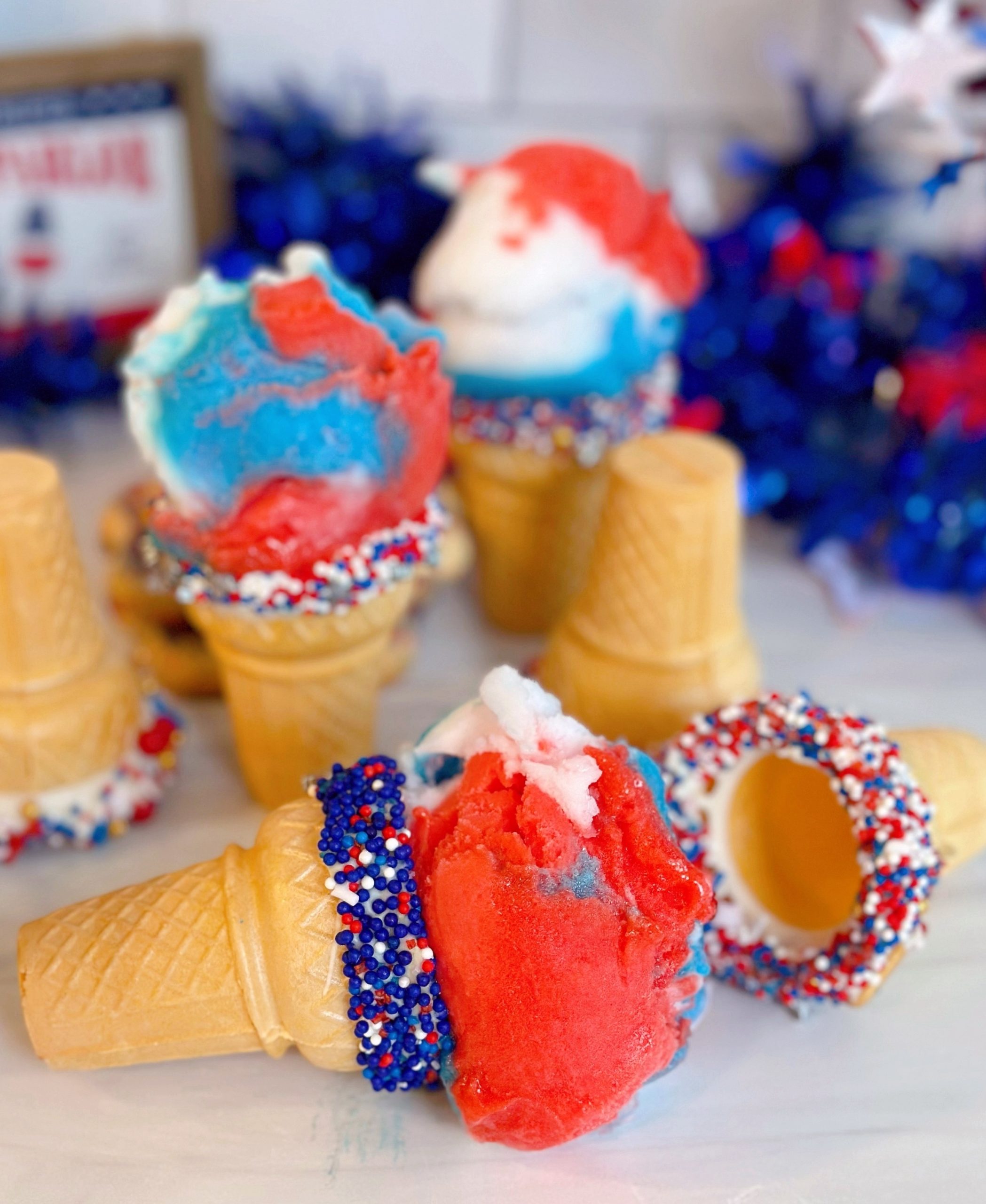 festive-4th-of-july-cones | Norine's Nest