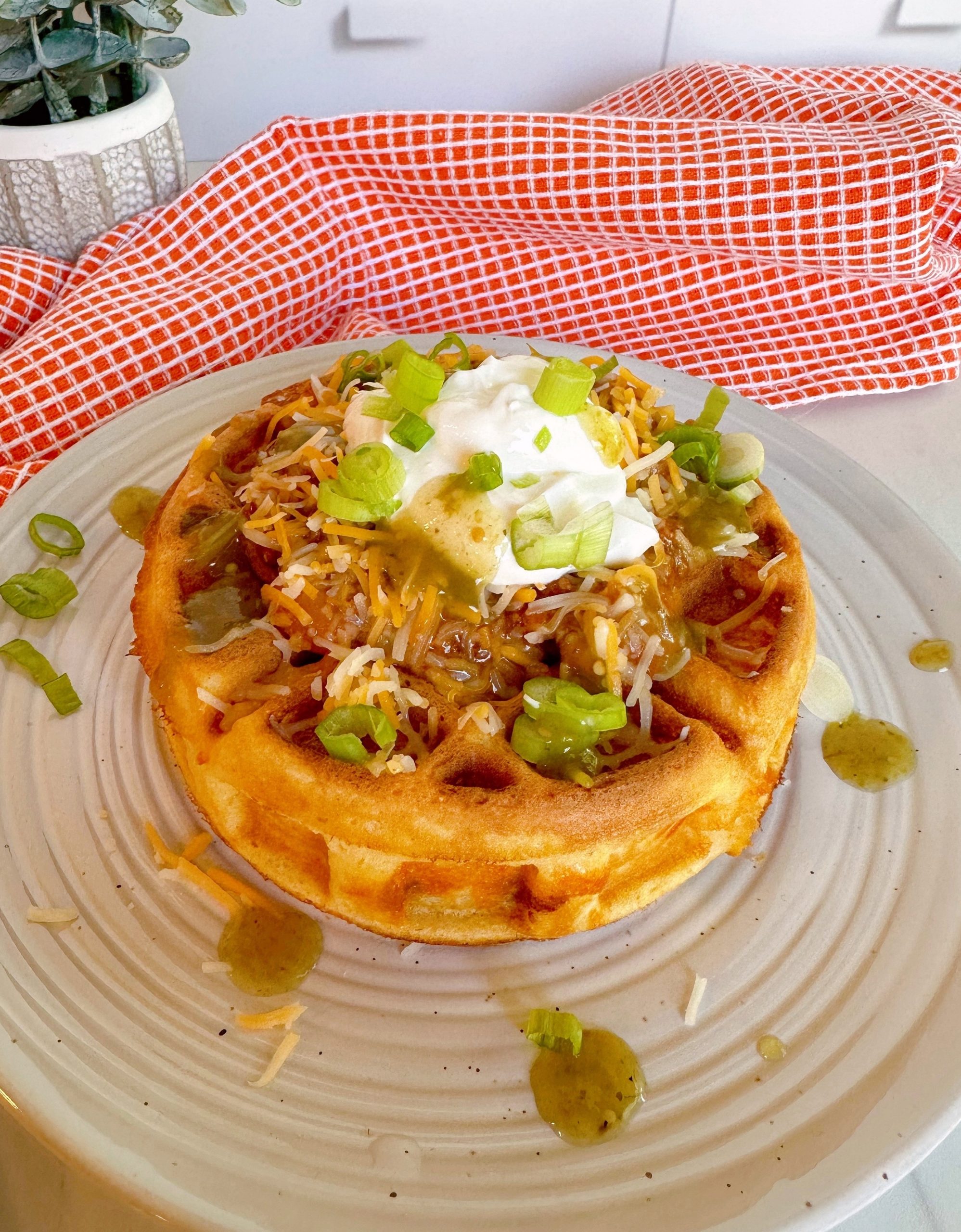 Cornbread-waffles-stuffed-with-chili. | Norine's Nest