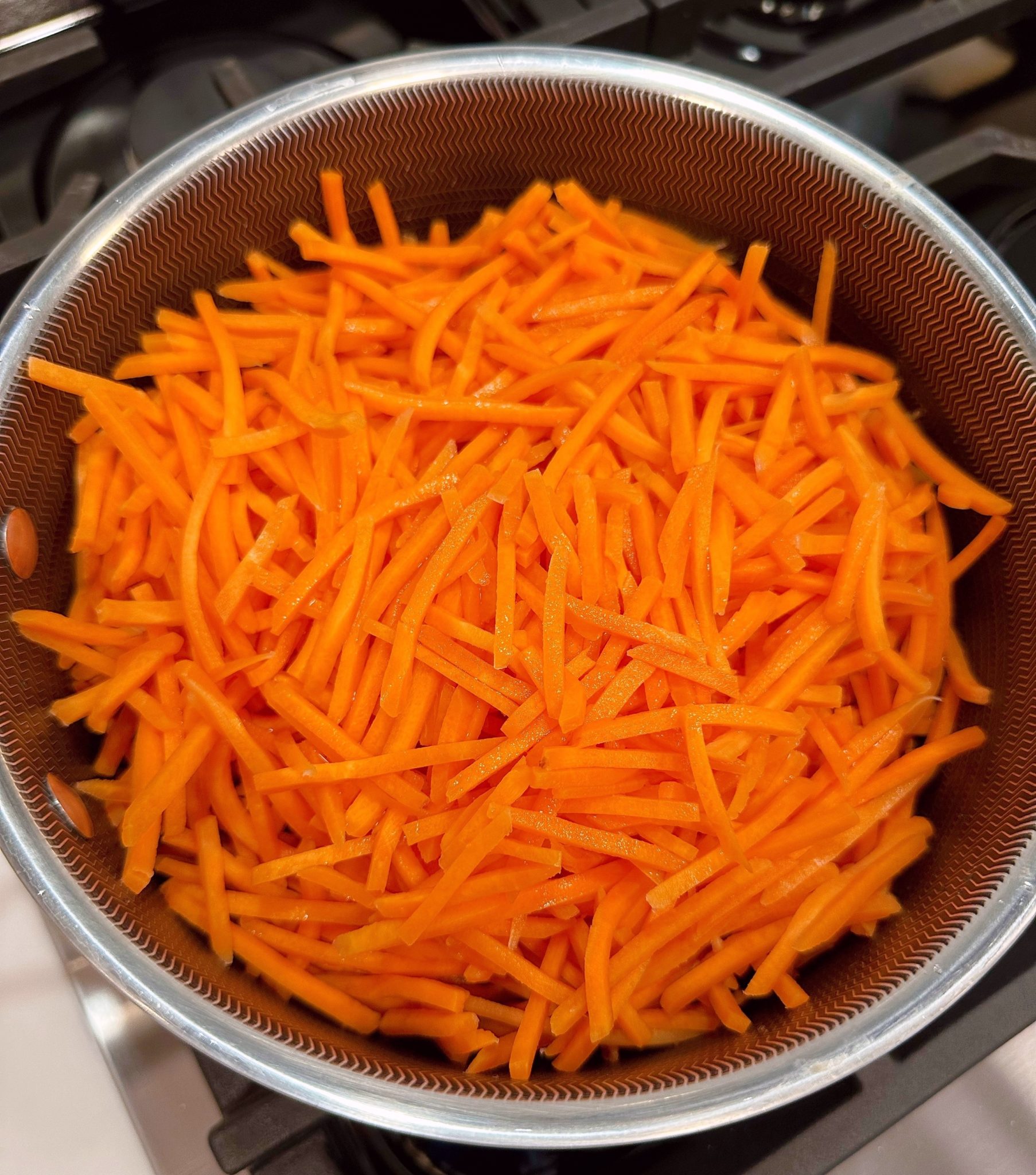 Julienned Carrots in Almond Butter Sauce | Norine's Nest